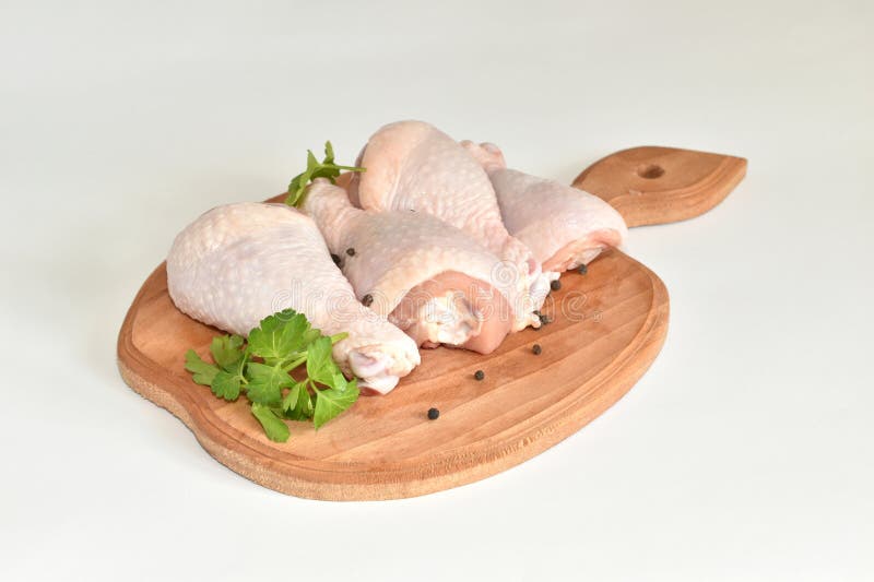 Meat. Chicken Legs on a Board. Stock Image - Image of space, meat ...