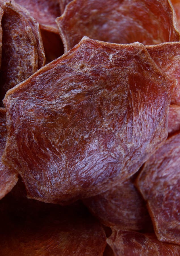 Meat Chips. Background from Pieces of Dried Meat Stock Image - Image of ...