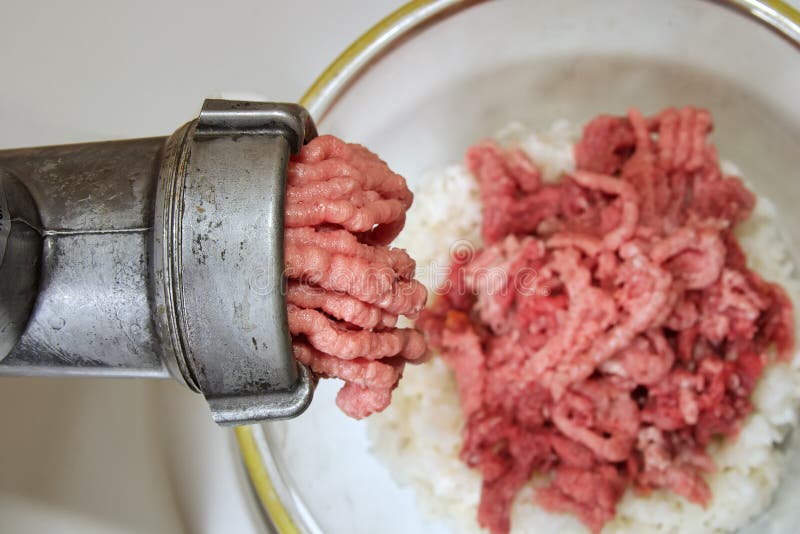 Meat grinder in action stock photo. Image of nutrition - 11671284