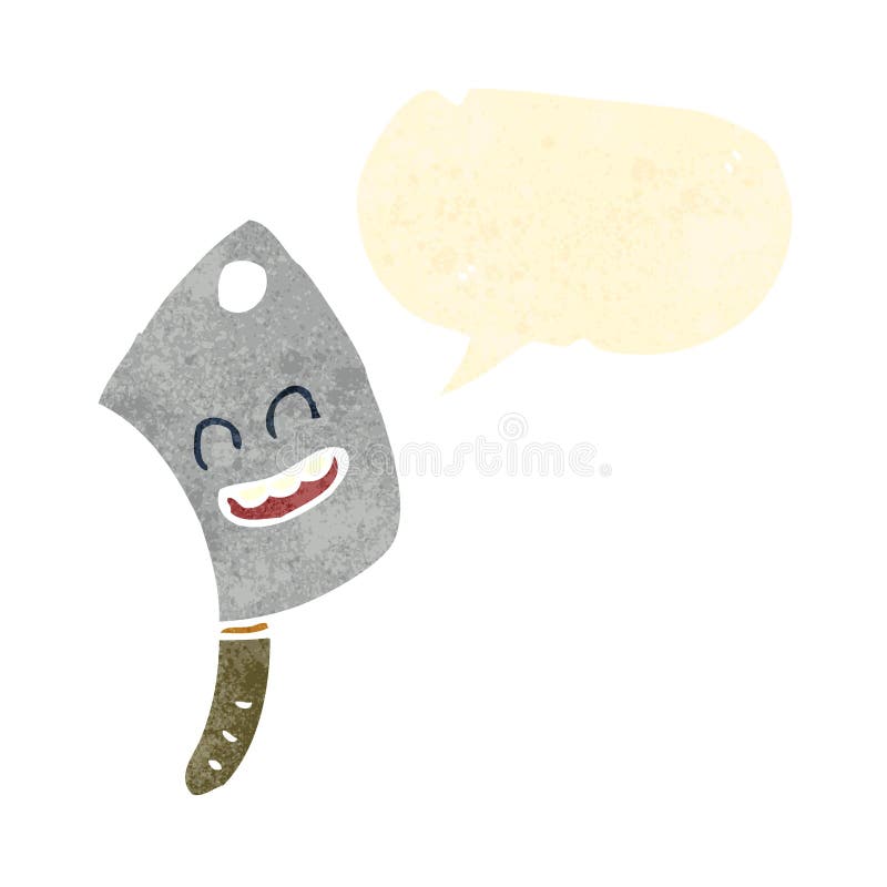 Meat Cleaver Retro Cartoon Character Stock Vector - Illustration of ...