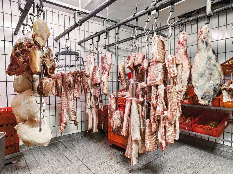 Meat in a Cold Storage House Stock Photo - Image of edible, bones: 90129066