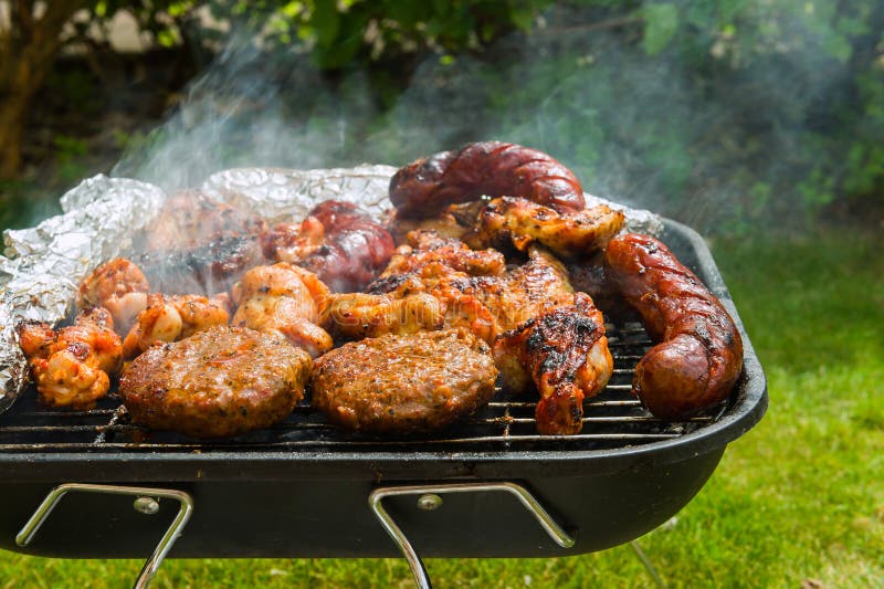 Meat collection on a bbq stock image. Image of fried - 42425315