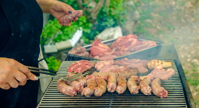 Meat Cooked on the Barbecue Stock Photo - Image of sausage, party: 73164330