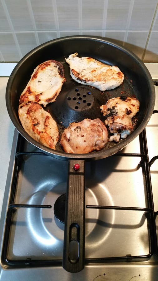 Hot Meat is Cooked on the Grill Stock Photo - Image of burning, cooked ...