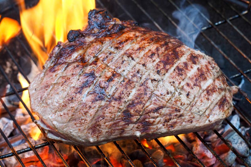Meat on charcoal grill stock photo. Image of cooking - 32861596