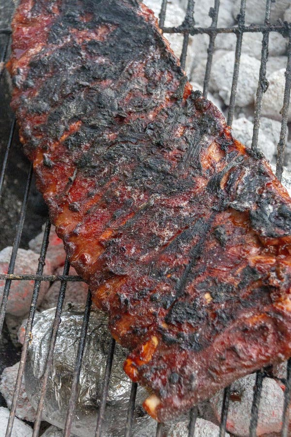 Meat Cooking stock image. Image of fire, meat, burning - 147729909