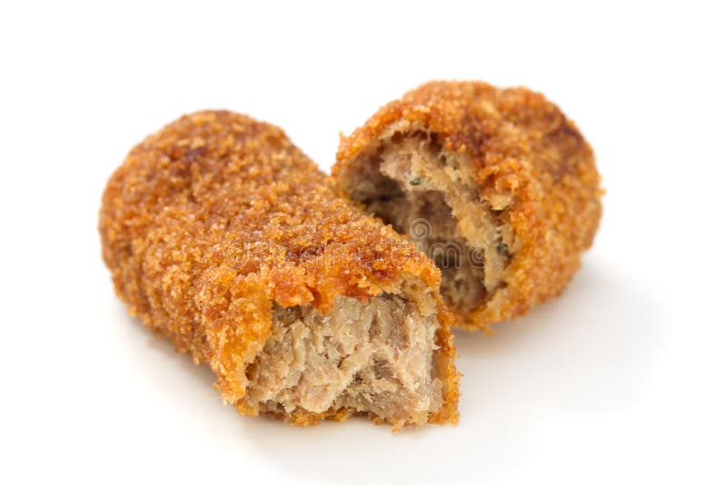 Meat Croquettes in White Dish Stock Photo - Image of meal, lunch: 67164074