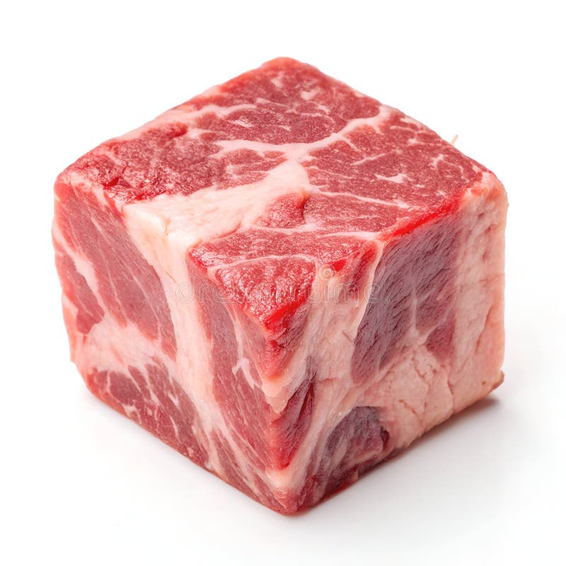Meat Cube Isolated on White Background Stock Illustration ...