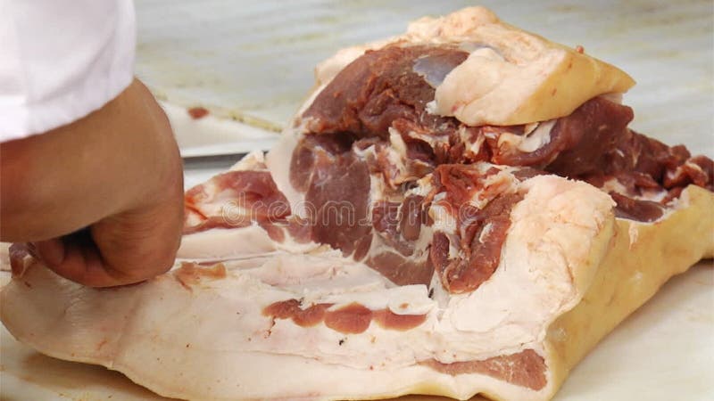 Meat Cuting at Factory Line Stock Video - Video of manufactory, cutting ...