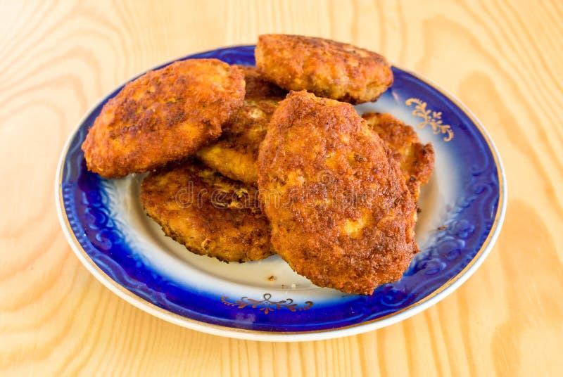 Meat cutlets on the plate stock image. Image of meat - 11376753