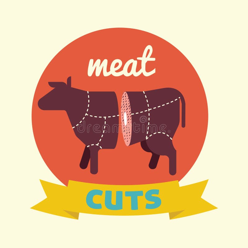 Meat Cuts Diagram. Vector Illustration Decorative Design Stock Vector ...