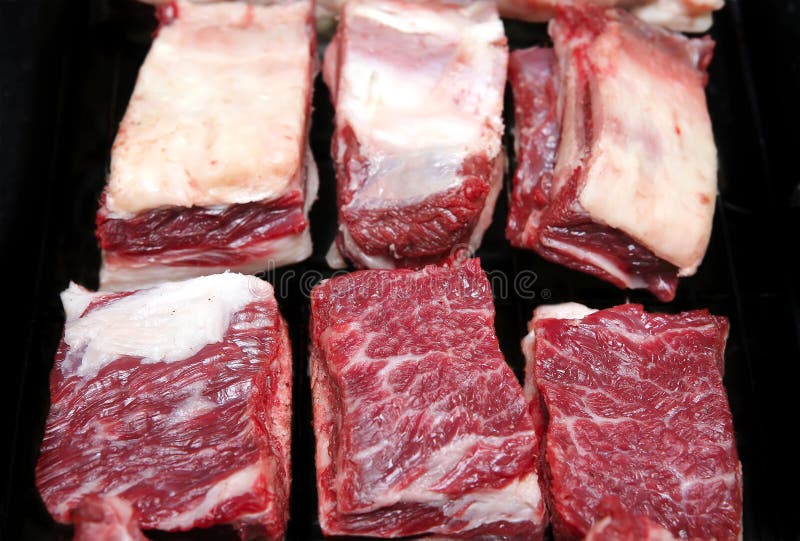 Meat cuts over black stock image. Image of refreshment - 8771355