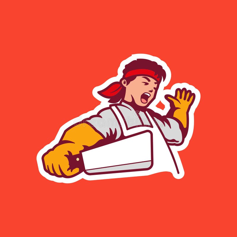 Meat Cutter Logo Illustration Stock Vector - Illustration of dinner ...