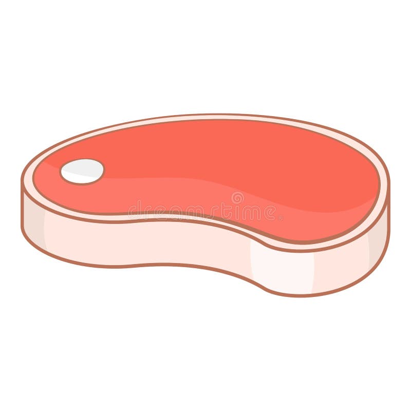 Meat Cutting Icon, Cartoon Style Stock Vector - Illustration of steak ...