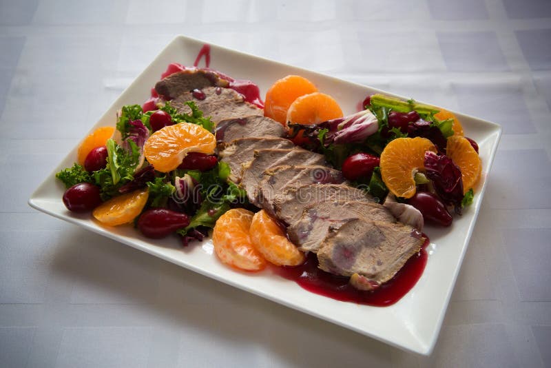 Meat cutting on a plate stock image. Image of tasty - 122982669