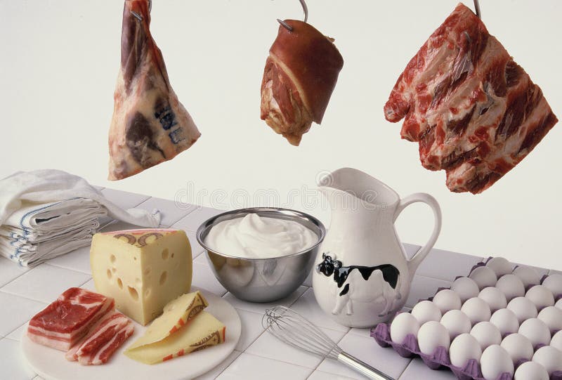 Meat and dairy stock image. Image of groups, dairy, cream - 4562215