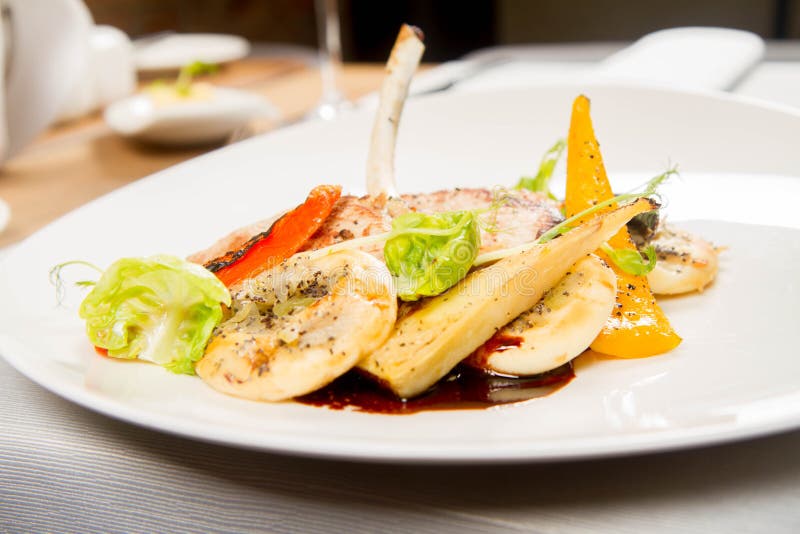 Meat dish stock photo. Image of culinary, roast, cutlery - 115759216