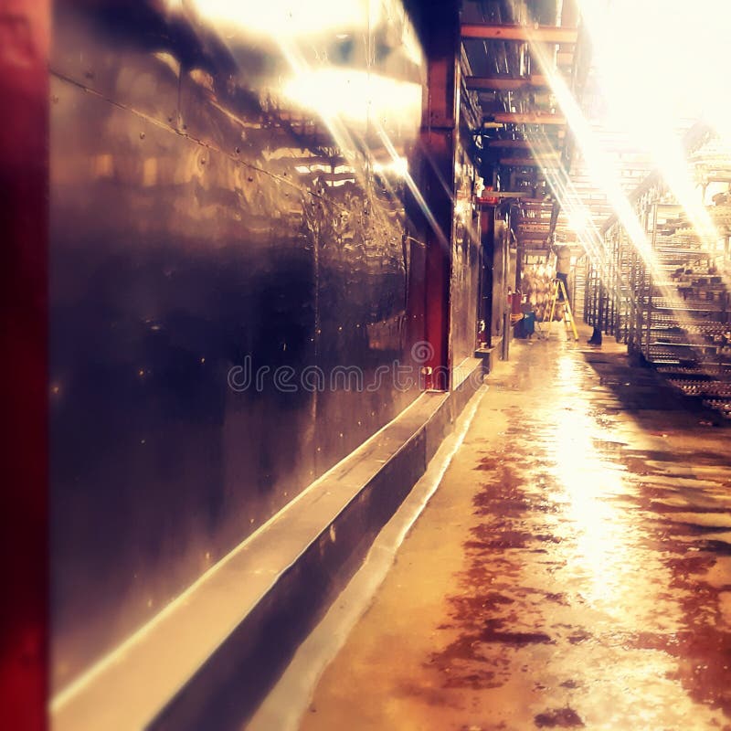 Meat Factory Hallway stock image. Image of factory, boiler - 170037497
