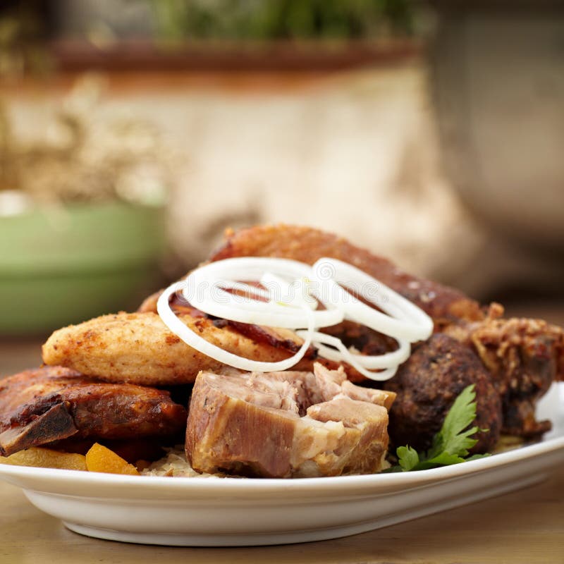 Meat feast stock image. Image of plate, gourmet, crispy - 38497291