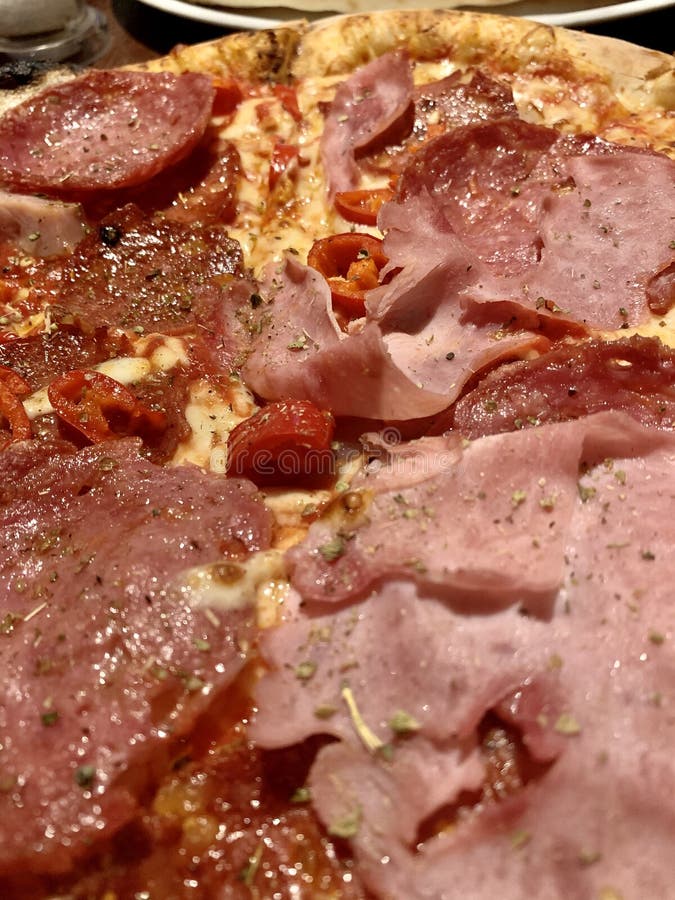 Meat Feast Pizza in a Take Away Box Stock Image - Image of dinner, meal ...