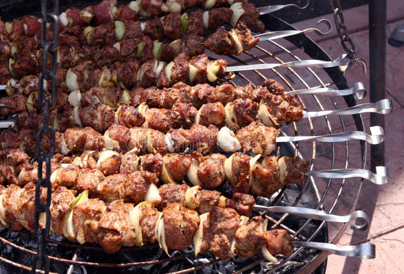 Meat on fire stock image. Image of charcoal, slice, burning - 14912671