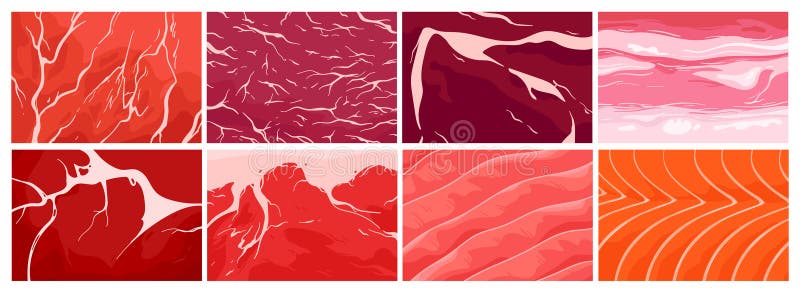 Meat and Fish Textures Set, Game Assets and Pattern Collection of Macro ...