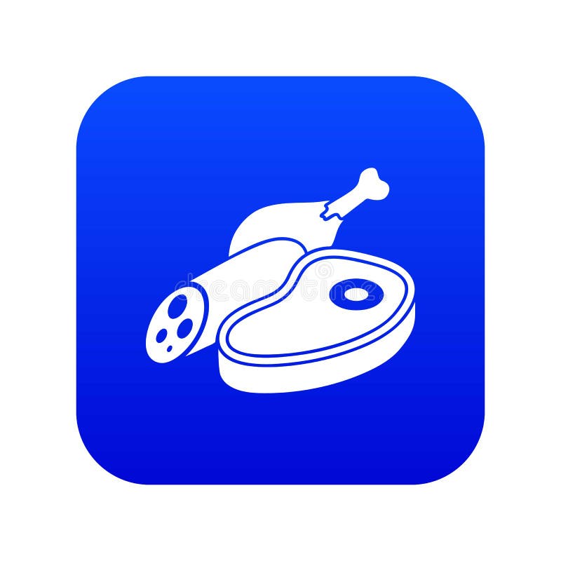 Meat food icon blue vector stock vector. Illustration of elements ...