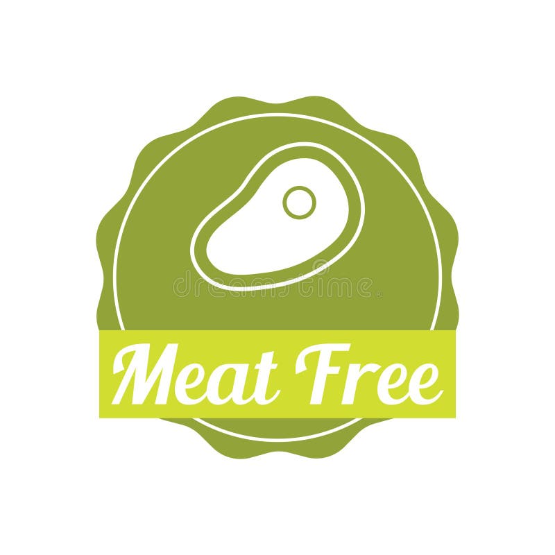 Meat Free Label. Vector Illustration Decorative Design Stock Vector ...