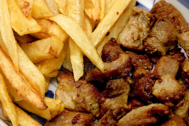 Meat and french fries stock photo. Image of barbeque, juicy - 9207018