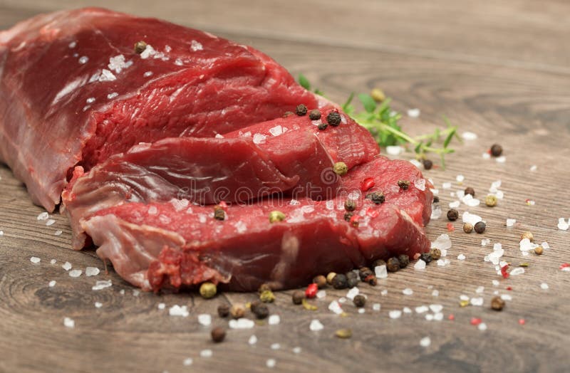 Meat stock image. Image of herbs, beef, salt, tenderloin - 60012589