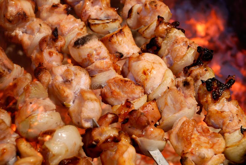 Meat is fried on fire stock photo. Image of grill, grilled - 7753092