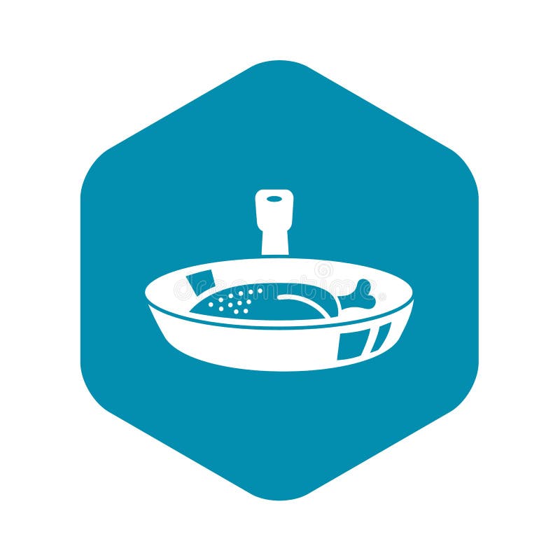 Meat in Griddle Icon, Simple Style Stock Vector - Illustration of ...