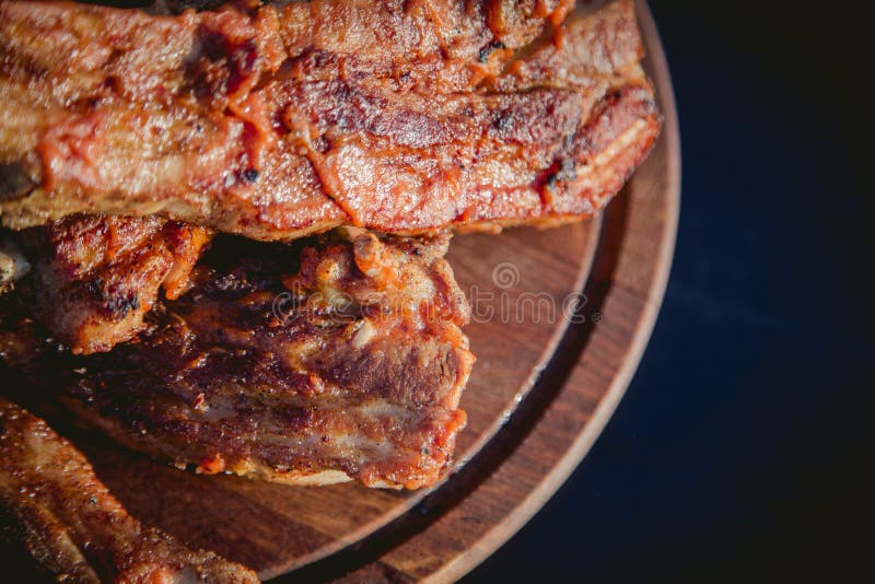 Meat Grill, Barbecue Menu, Pork Ribs Stock Image - Image of restaurant ...