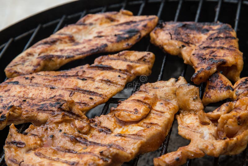 Meat on Grill stock image. Image of burning, meal, outdoor - 55804747