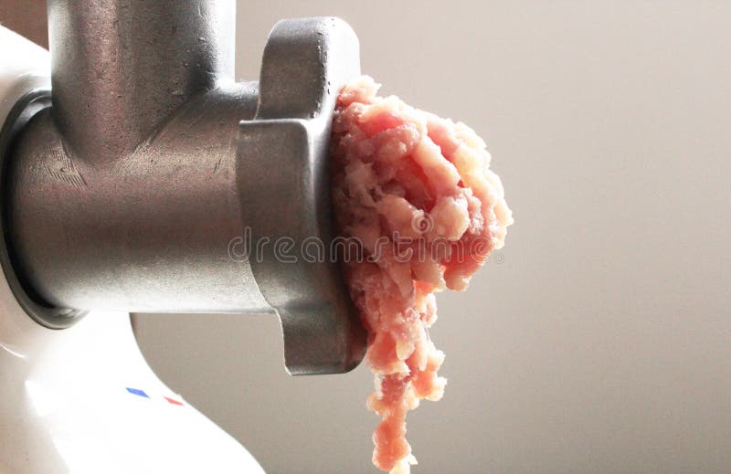 Meat in Meat Grinder Cooking Process Stock Image - Image of homemade ...
