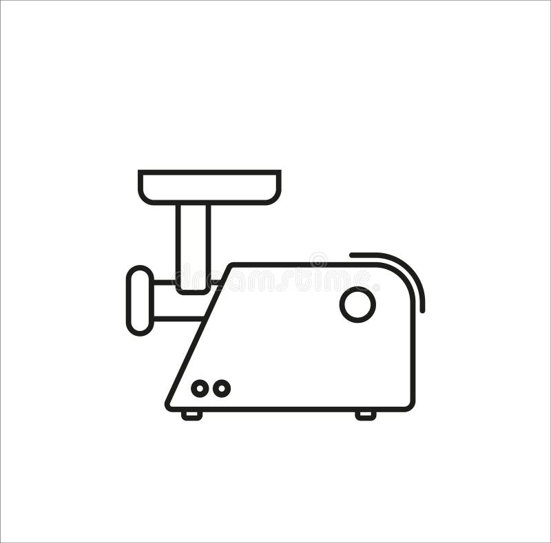 Meat Grinder Line Art Vector Icon on White Background Stock Vector ...
