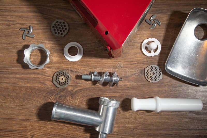 Meat Grinder Parts on the Table Stock Image - Image of machine, meat ...