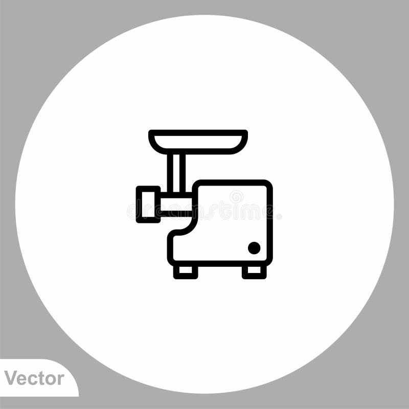 Meat Grinder Vector Icon Sign Symbol Stock Vector - Illustration of ...
