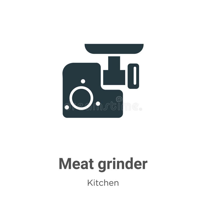 Meat Grinder Vector Icon on White Background. Flat Vector Meat Grinder ...