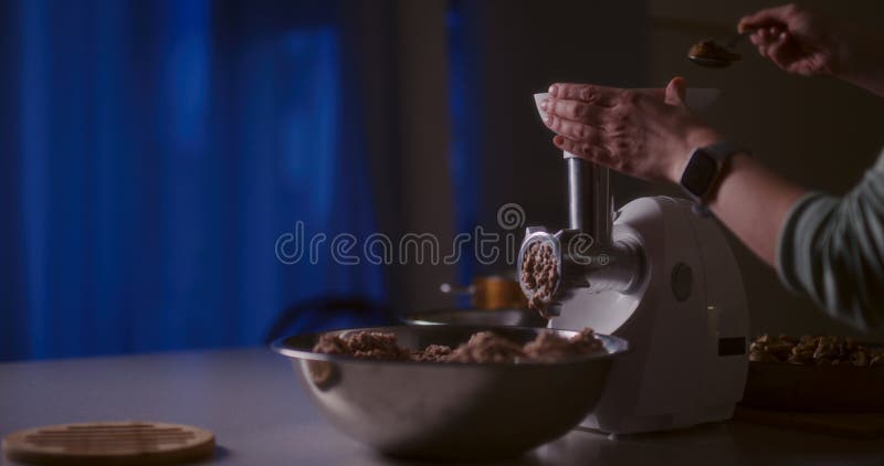 Meat Grinding Mechanism in a Kitchen Mincer Stock Photo - Image of ...