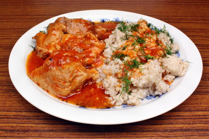 Meat and grits stock image. Image of grits, healthy, background - 33235089