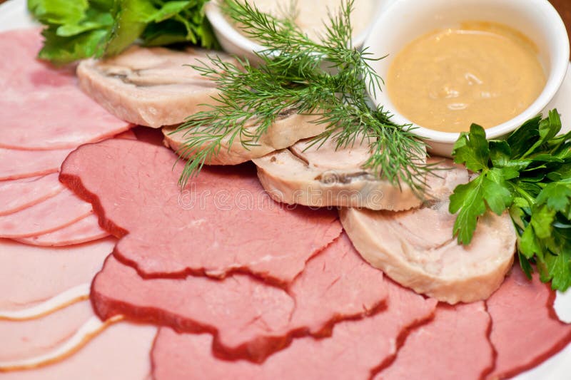 Meat, ham and sauce stock image. Image of sausage, cold - 53796287