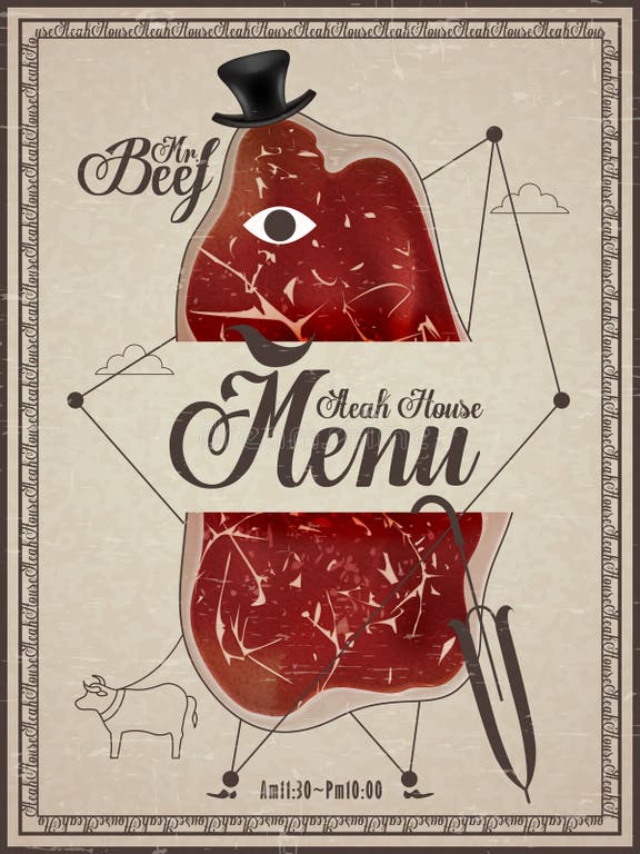 Meat house menu stock vector. Illustration of interesting - 72236486