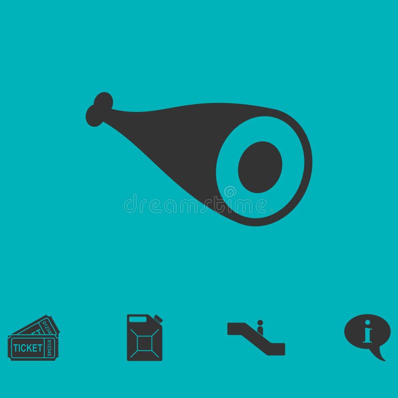 Meat icon flat stock vector. Illustration of chop, barbecue - 137895337