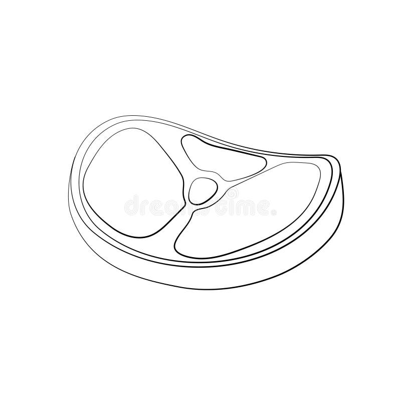 Meat Icon. Steak Sign. Vector Cartoon Hand Drawn Illustration. Stock ...
