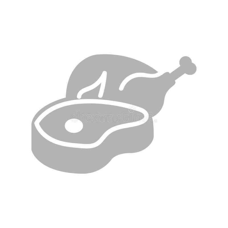 Meat Icon on a White Background, Vector Illustration Stock Vector ...