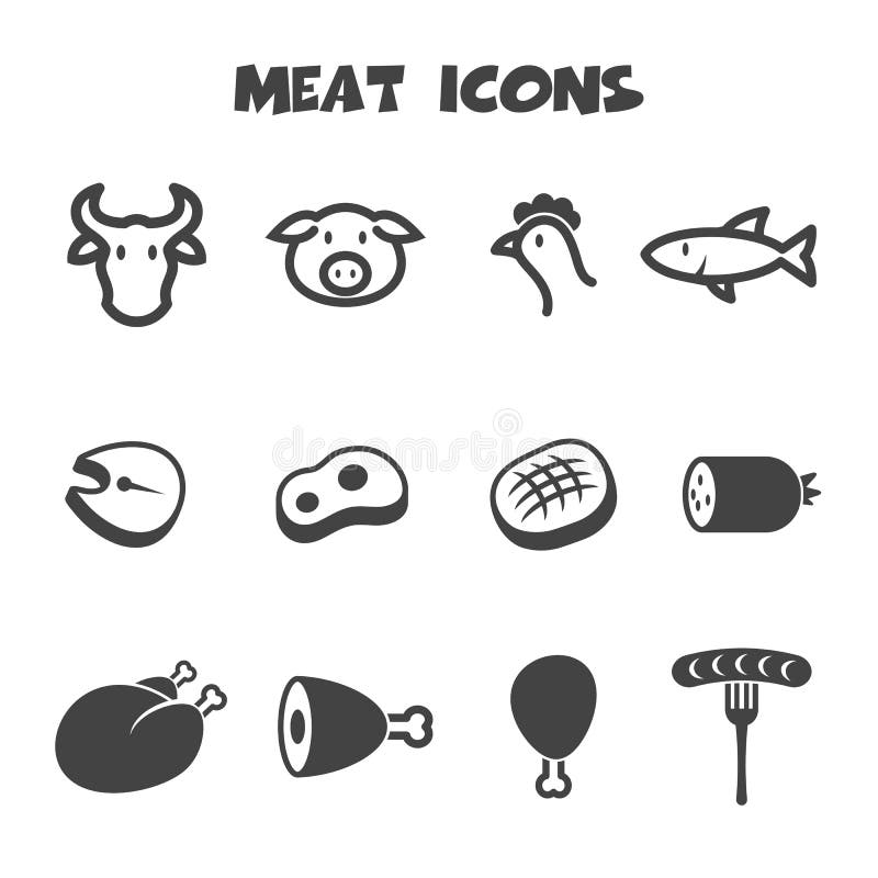 Meat icons stock vector. Illustration of design, chicken - 41625100