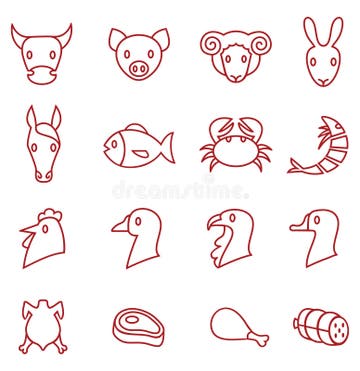 Meat icons stock vector. Illustration of goat, icons - 49566001