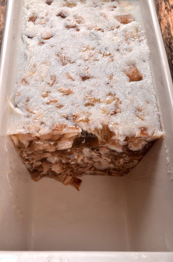 Meat Jelly or Brawn on Plate Stock Image - Image of head, cranberry ...