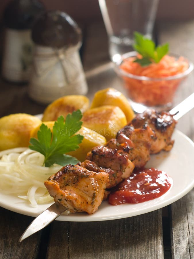 Meat kebab stock image. Image of freshness, readytoeat - 35704275